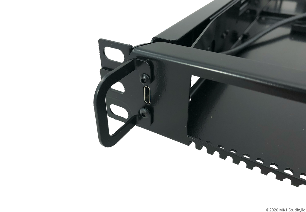 1U Rack mount for two Mac minis W/slide | Mac Mini Rack Mount | MK-1