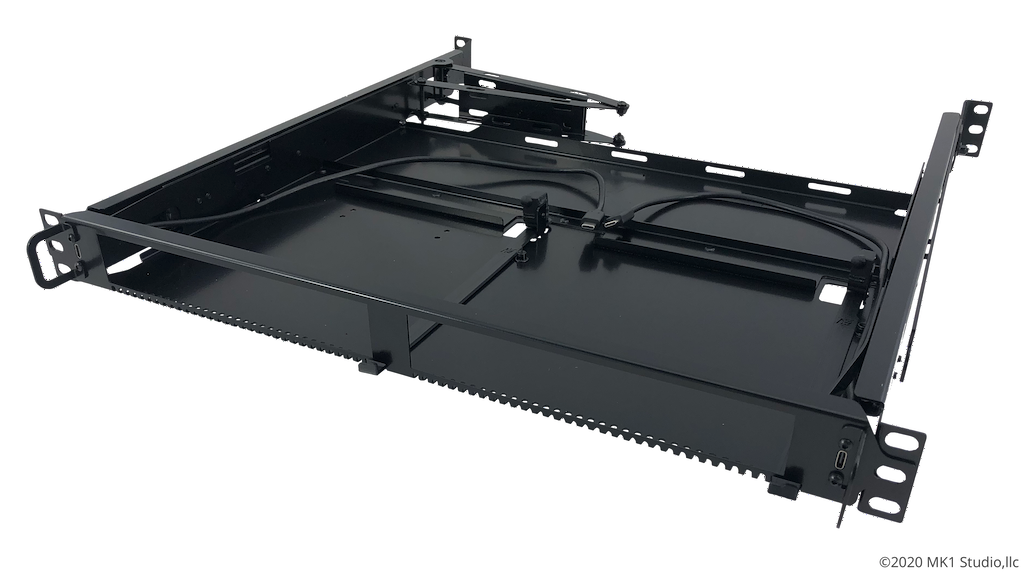 1U Rack mount for two Mac minis W/slide | Mac Mini Rack Mount | MK-1